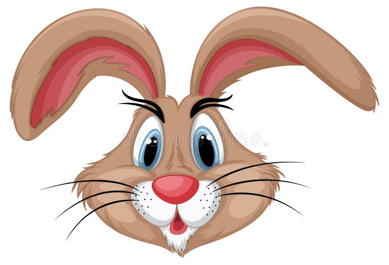 Cute Rabbit Head in Cartoon Style Stock Vector - Illustration of mammal ...