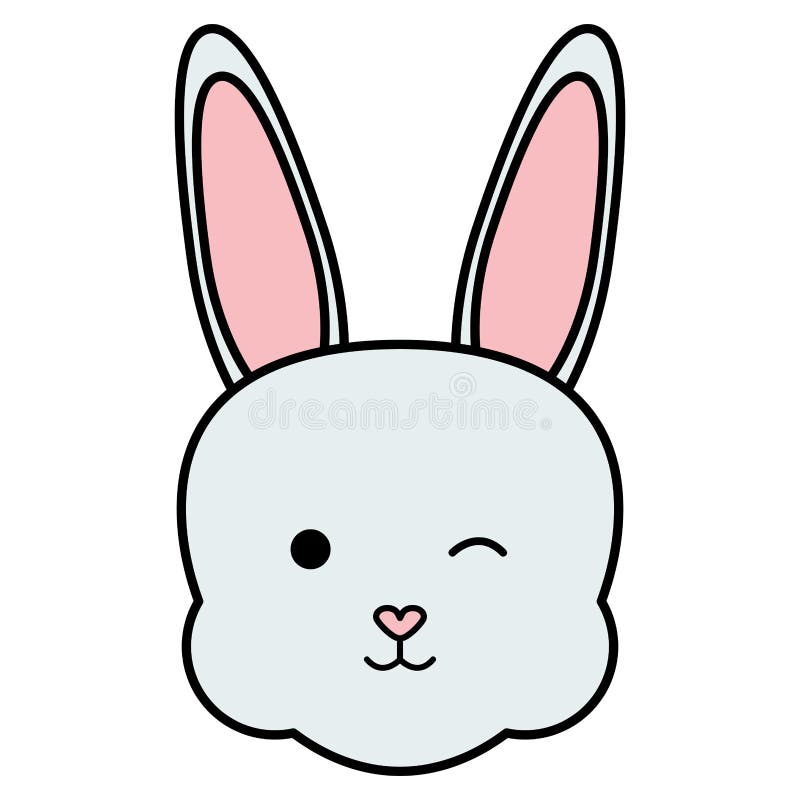 Cute rabbit head character stock vector. Illustration of domestic ...