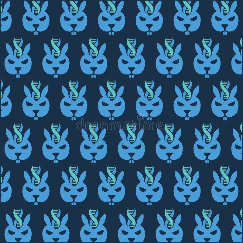 Cute Rabbit Head Dna Pattern Design Vector Style Flat Design, for Your ...