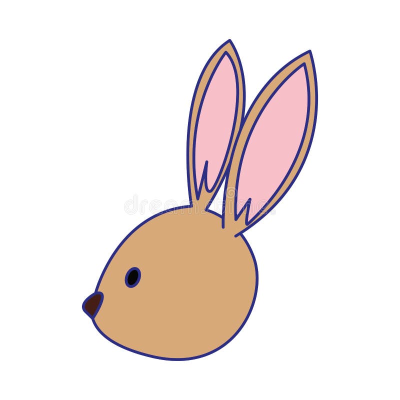 Cute Rabbit Head Icon, Flat Design Stock Vector - Illustration of kids ...