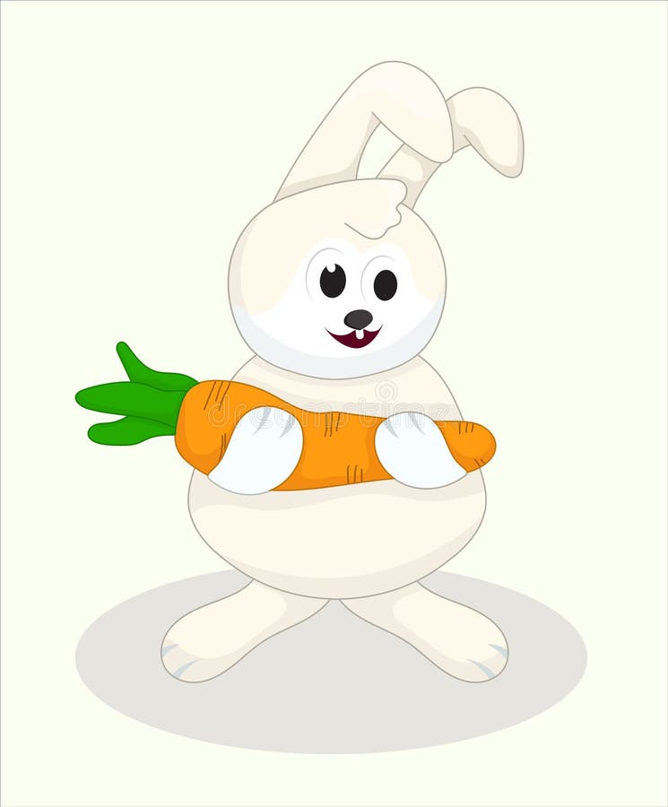 Cute Rabbit Holding a Carrot Stock Vector - Illustration of vector ...