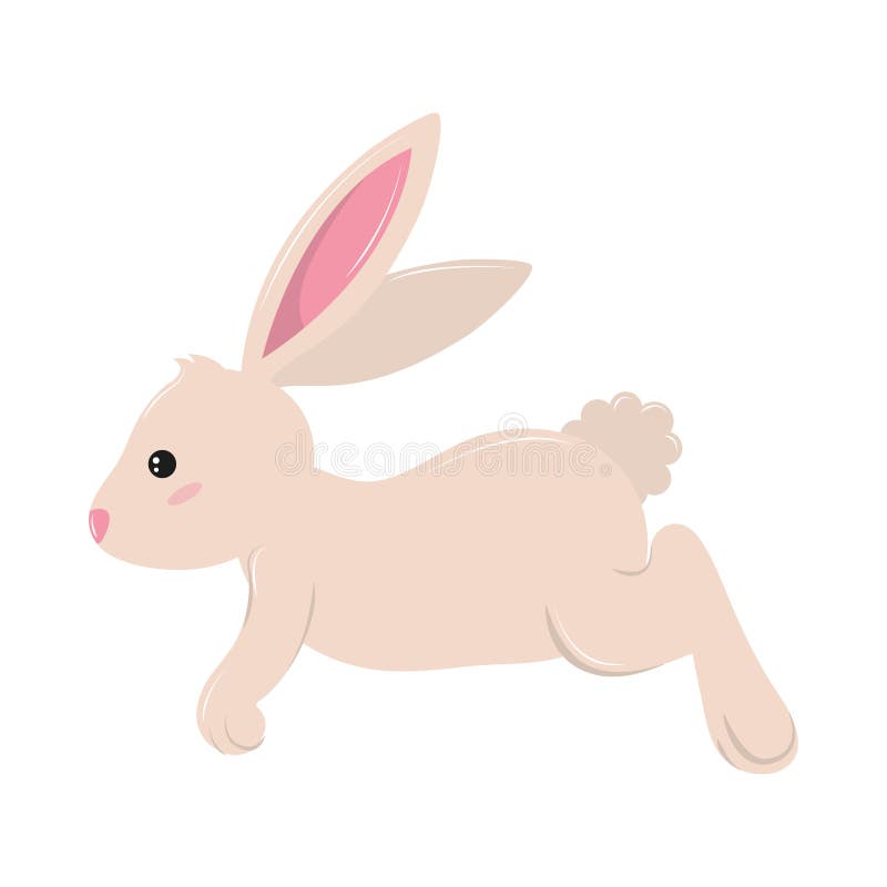 Jumping Rabbit Animal Cartoon Isolated Icon Line Style Stock Vector ...