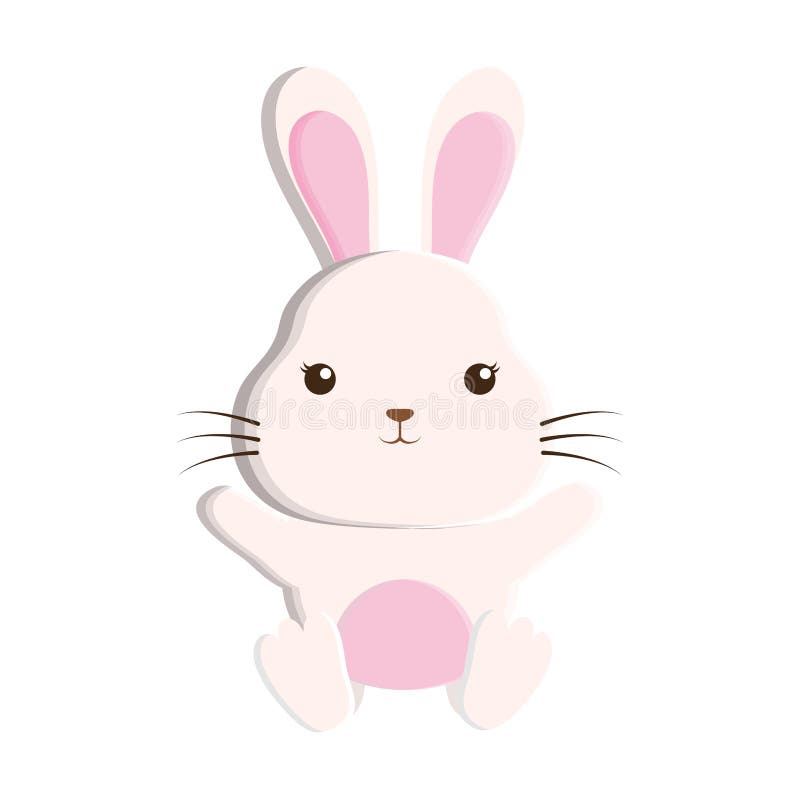 Cute rabbit animal winking stock vector. Illustration of happiness ...