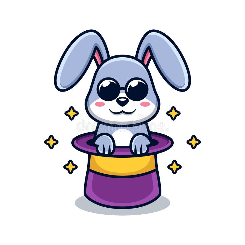 Cute Cartoon Magic Magician Rabbit Hat Stock Illustrations – 1,130 Cute ...