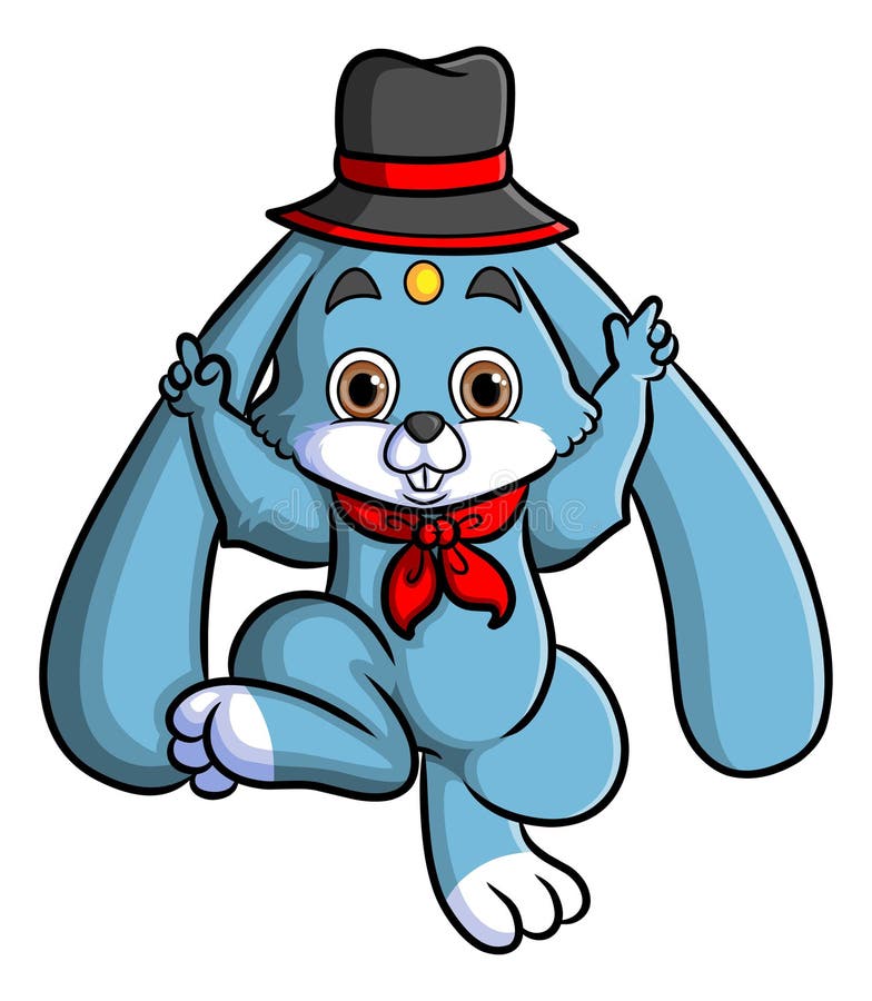 The Cute Rabbit Magician is Wearing the Magic Hat for Doing the ...