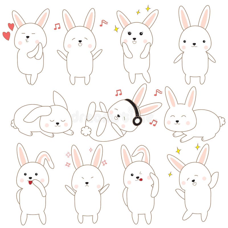 Rabbit Parody Caricature Animal Character Illustration Stock ...