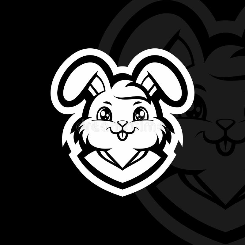 Cute Rabbit Mascot Esport Logo Illustration Stock Vector - Illustration ...
