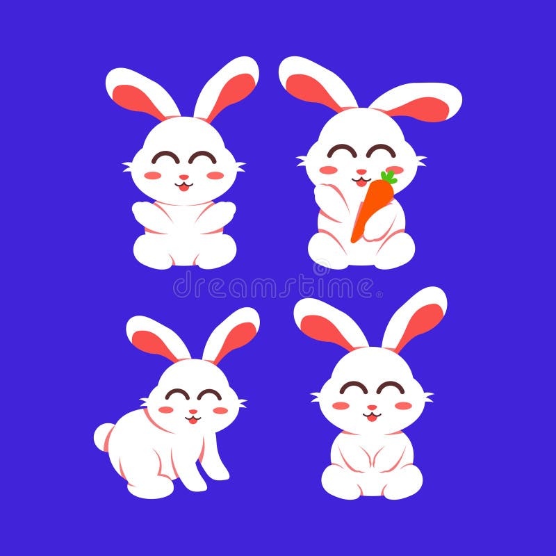 Cute Rabbit Mascot Vector Design Stock Vector - Illustration of drawing ...
