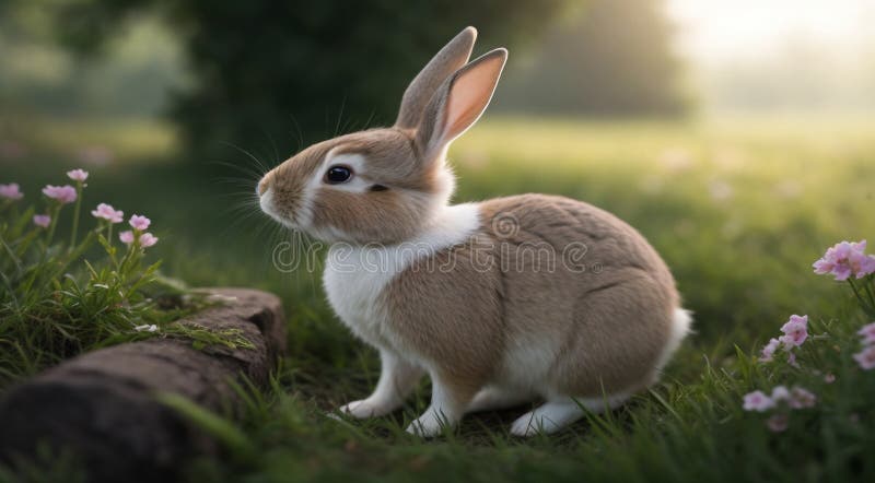 Cute Rabbit in the Nature, Close-up of a Rabbit, Rabbit in the Forest ...