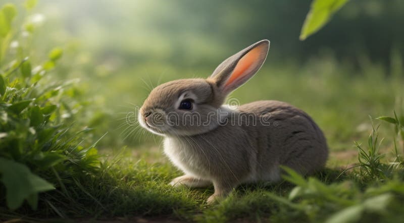 Cute Rabbit in the Nature, Close-up of a Rabbit, Rabbit in the Forest ...