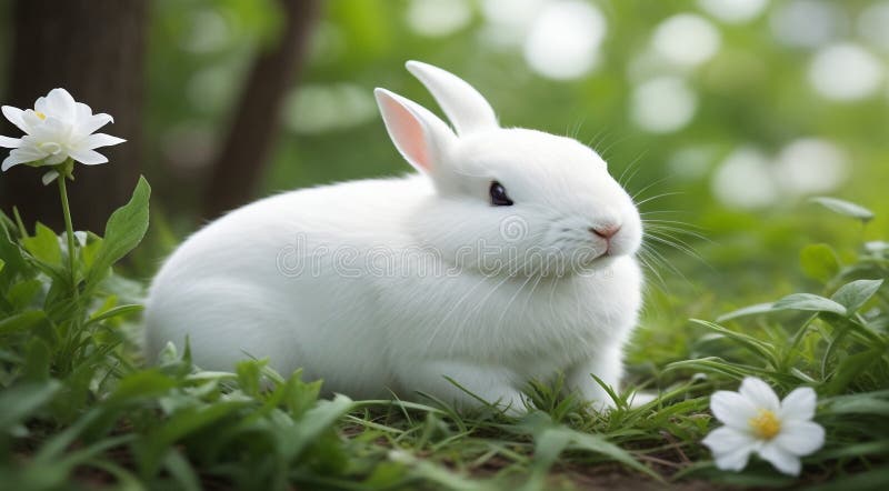 Cute Rabbit in the Nature, Close-up of a Rabbit, Rabbit in the Forest ...