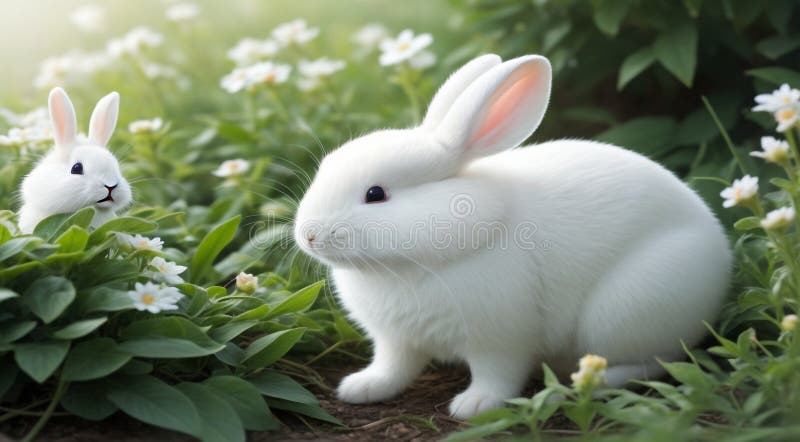 Cute Rabbit in the Nature, Close-up of a Rabbit, Rabbit in the Forest ...