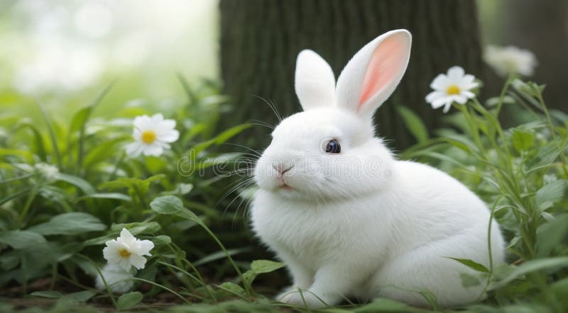 Cute Rabbit in the Nature, Close-up of a Rabbit, Rabbit in the Forest ...
