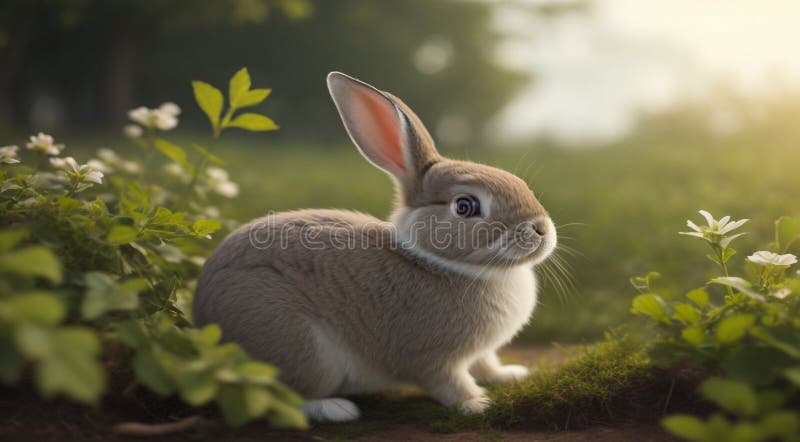 Cute Rabbit in the Nature, Close-up of a Rabbit, Rabbit in the Forest ...