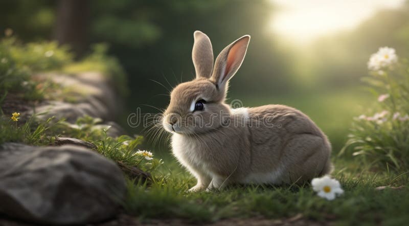 Cute Rabbit in the Nature, Close-up of a Rabbit, Rabbit in the Forest ...