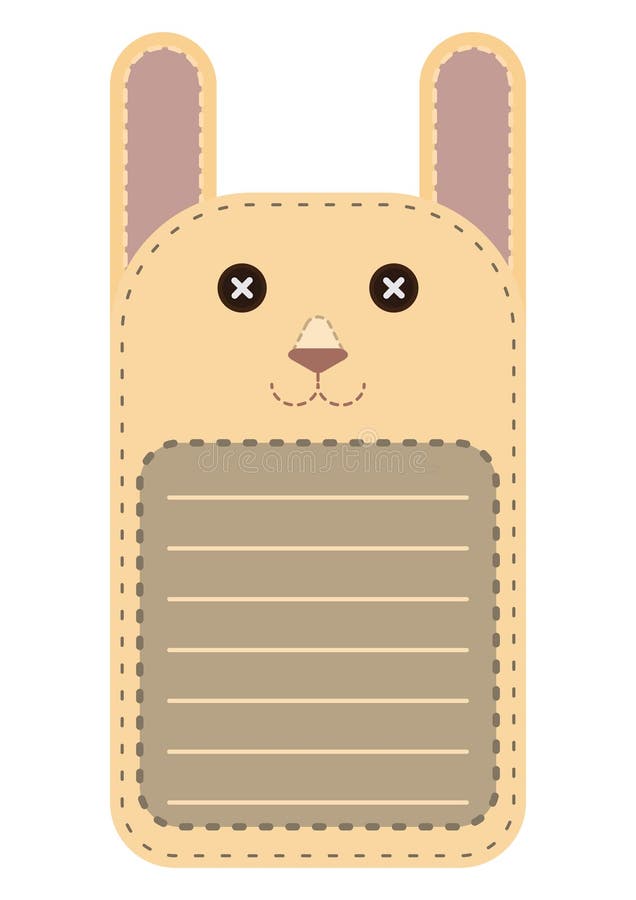 Cute Rabbit Note. Vector Illustration Decorative Design Stock Vector ...