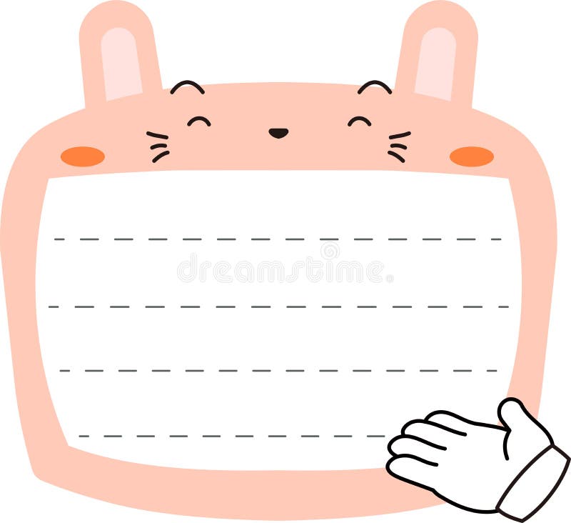 Cute Rabbit noteboard stock vector. Illustration of advertisement ...