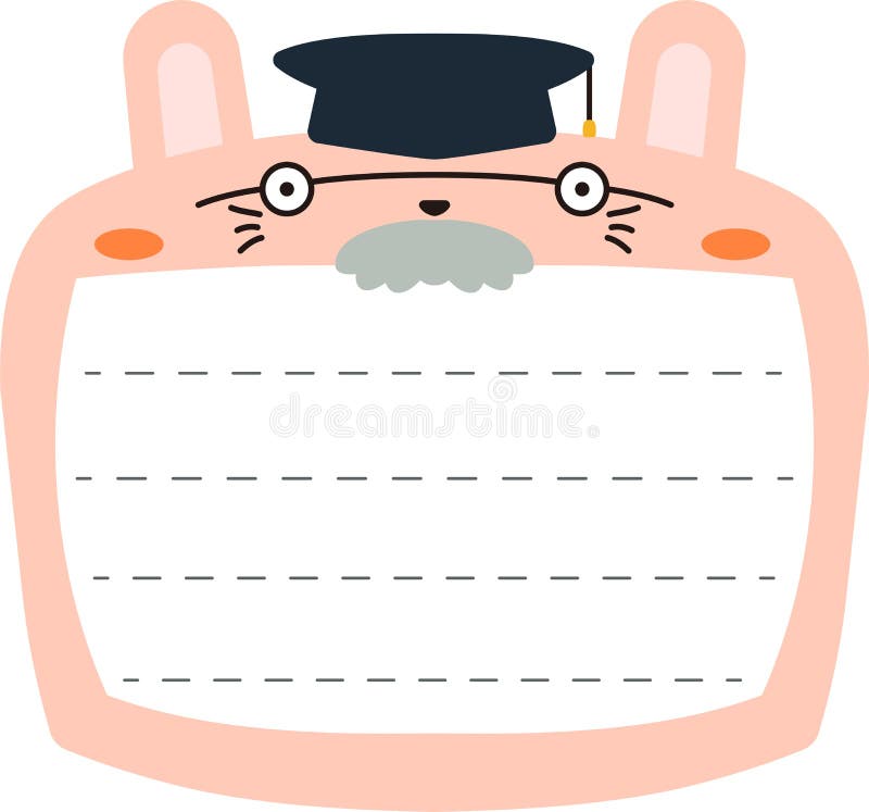 Cute Rabbit noteboard stock vector. Illustration of message - 193075713