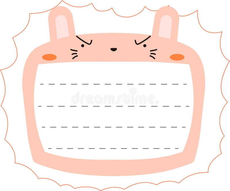 Cute Rabbit noteboard stock vector. Illustration of note - 193075727
