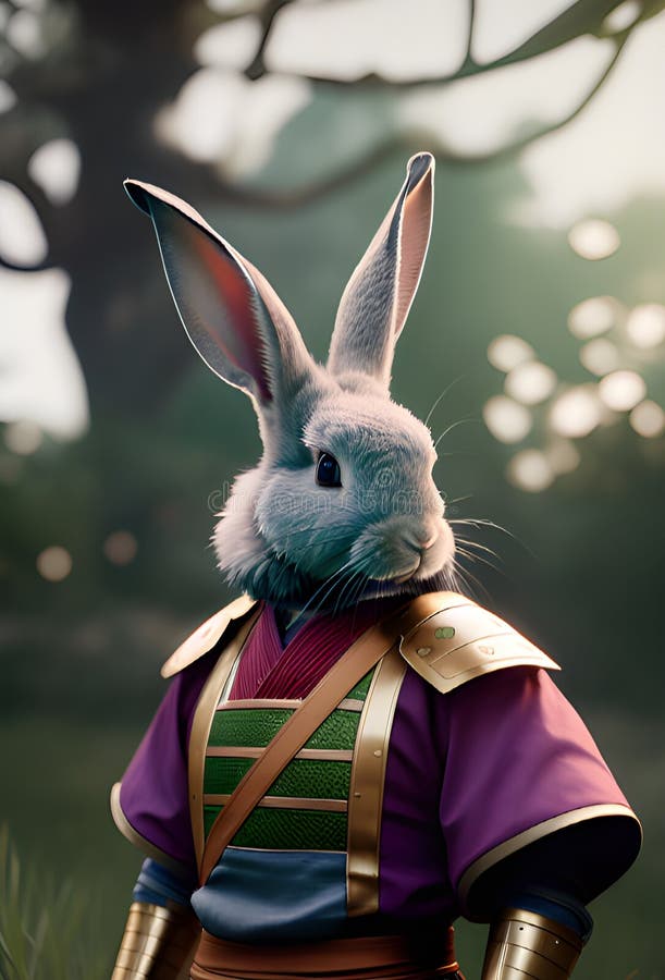 Rabbit Warrior in the War , AI Generated Stock Illustration ...