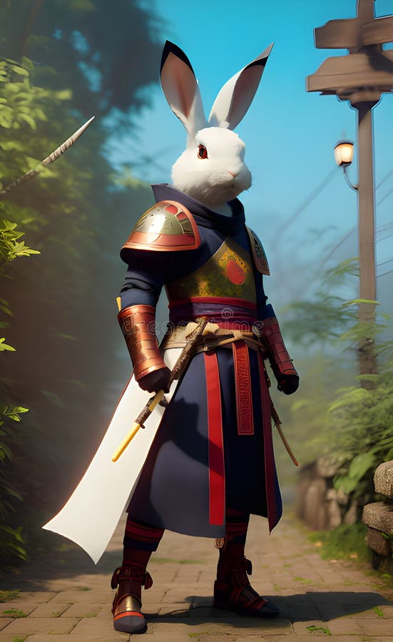 Rabbit Warrior in the War , AI Generated Stock Illustration ...