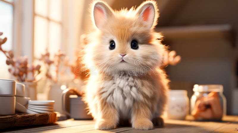 Cute Rabbit Pets Small and Fluffy Stock Image - Image of fluffy, cute ...