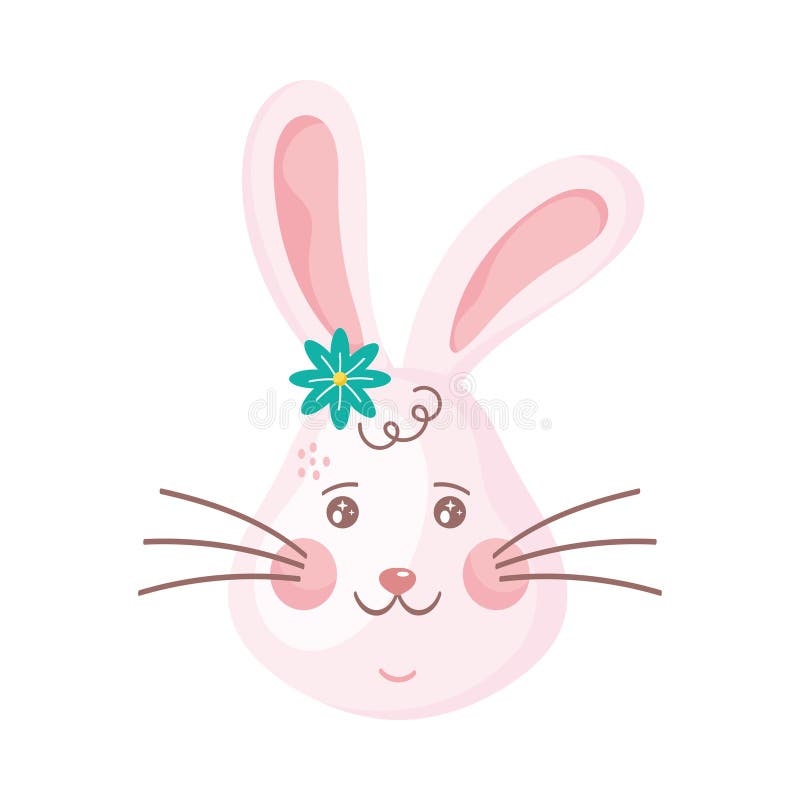 Cute rabbit pink head stock vector. Illustration of domestic - 284020597