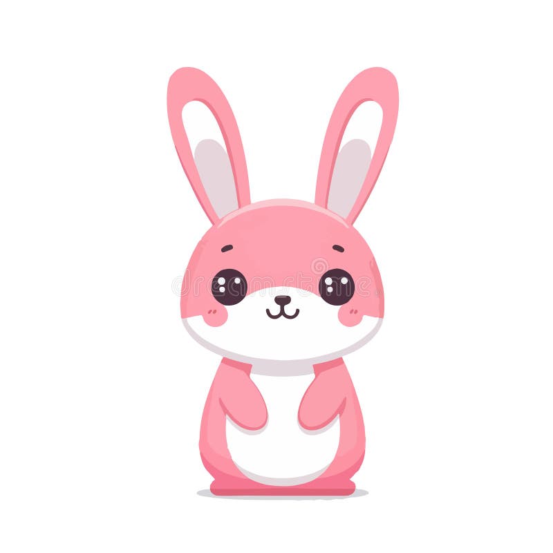 Cute Rabbit Pink Vector Illustration Stock Vector - Illustration of ...