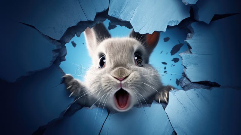 A Cute Rabbit Popping Out of a Burrow. Great for Nature Themes Stock ...