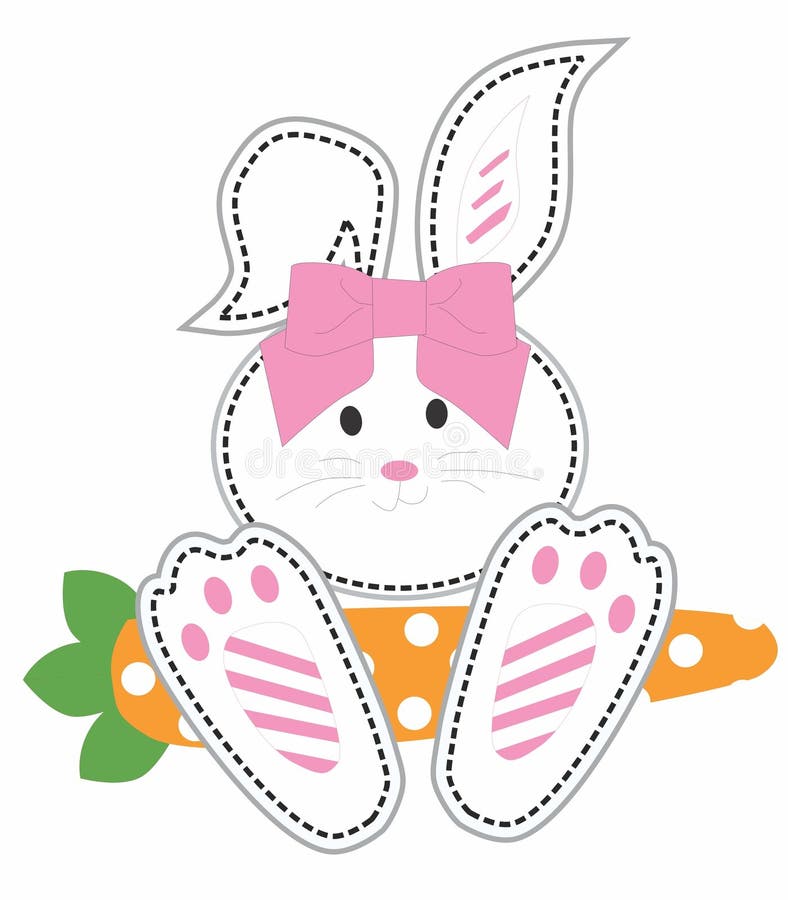 Cute Rabbit Print Vector Art Stock Vector - Illustration of ...