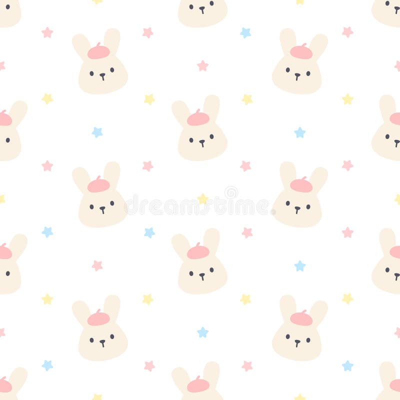 Cute Rabbit Seamless Pattern Background Stock Illustration ...