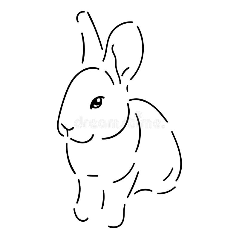 Rabbit Black White Line Drawing Stock Illustrations – 4,118 Rabbit ...