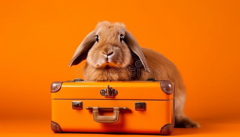 Cute Rabbit Sitting in Suitcase for Travel Adventure Generated by AI ...