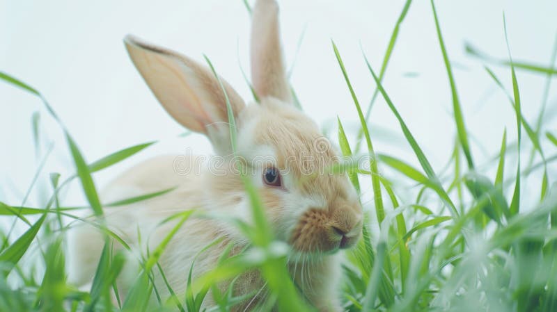 A Cute Rabbit Sitting in Tall Grass. Perfect for Nature or Animal ...