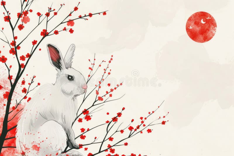 A Cute Rabbit Sitting in a Tree, Perfect for Nature-themed Designs ...