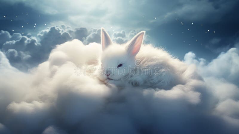 A Rabbit Sleeping on Tonight Dreams, Good Night and Sweet Dreams. Wake ...