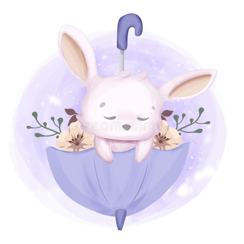 Rabbit with sleepy eyes stock vector. Illustration of creature - 95827356