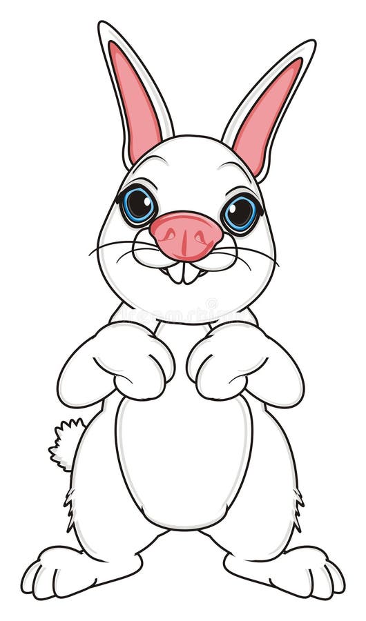 Cute rabbit stand stock illustration. Illustration of emotion - 86635228