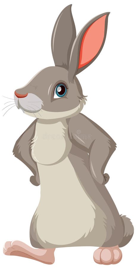 Cute rabbit standing alone stock vector. Illustration of mammal - 242277618