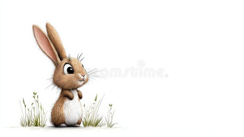 Cute Rabbit Standing Side Profile Stock Illustration - Illustration of ...