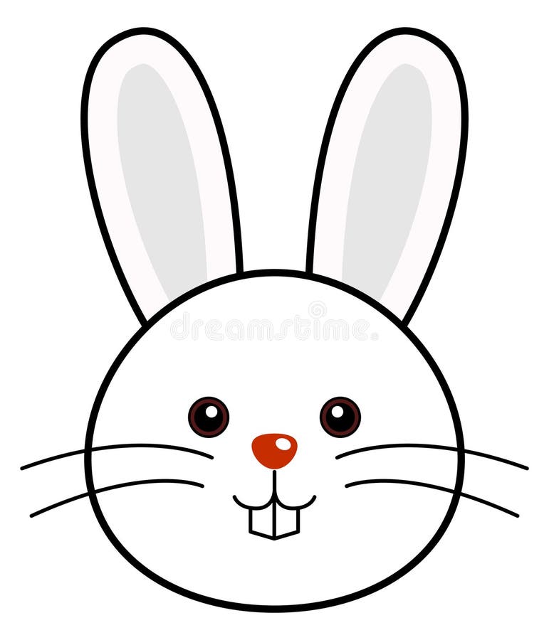 White Rabbit Cartoon Head Vector Stock Vector - Illustration of brown ...