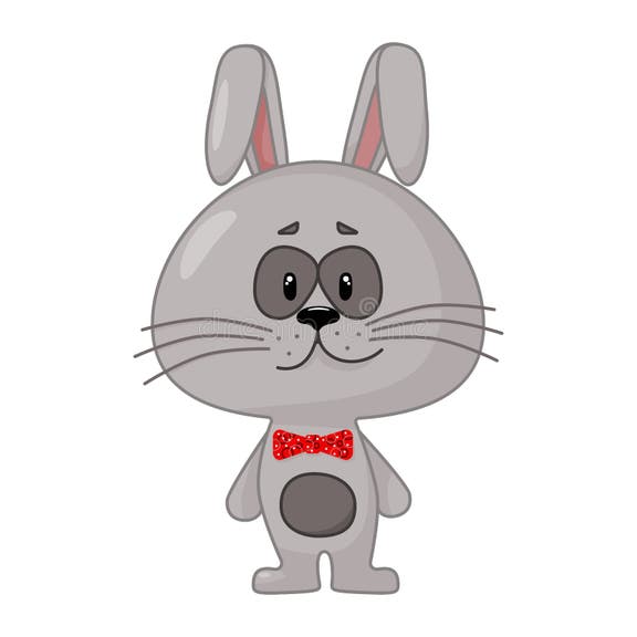 Cute Cartoon Rabbit in a Bow Tie. Stock Vector - Illustration of animal ...