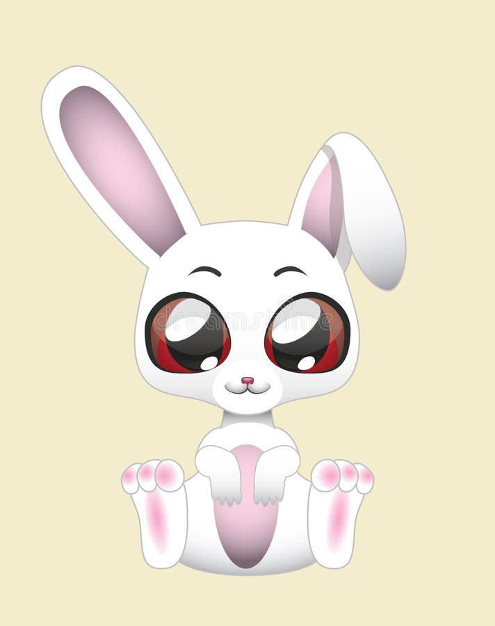 Cute Rabbit Vector Illustration Art Stock Vector - Illustration of ...