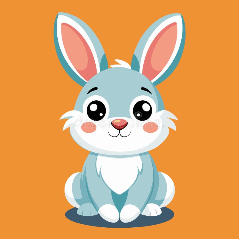 Cute Rabbit Vector Illustration Stock Illustration - Illustration of ...