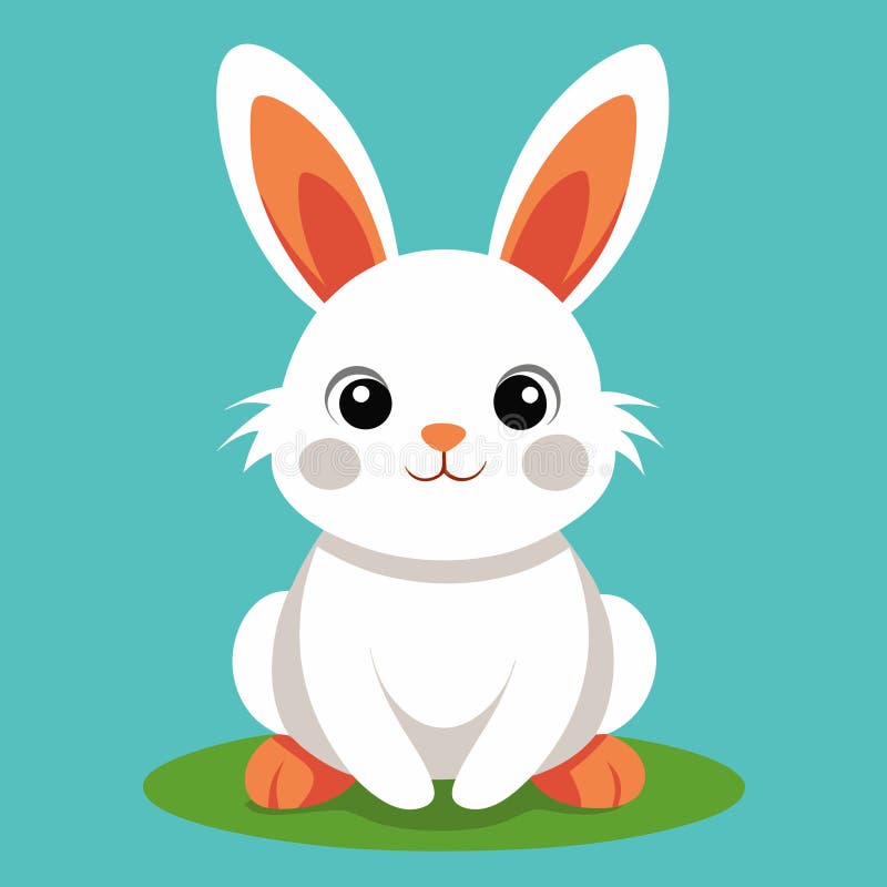 Cute Rabbit Vector Illustration Stock Illustration - Illustration of ...