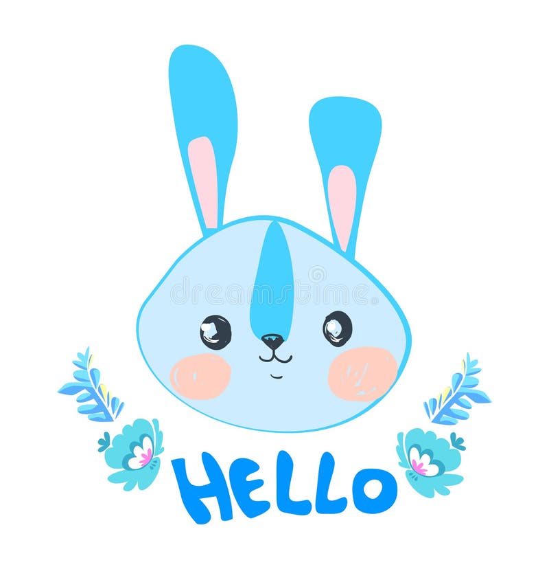 Cute Rabbit Vector Illustration - Cartoon, Clipart & Line Art Design ...
