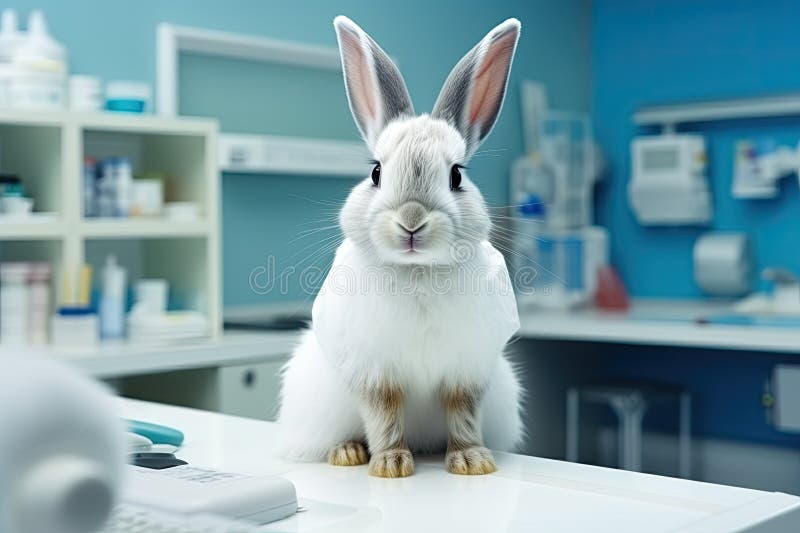 Cute Rabbit in Vet Clinic, Ai Generated Stock Photo - Image of clinic ...