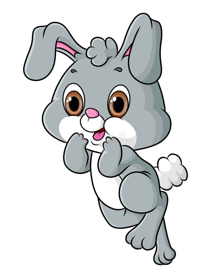 The Cute Rabbit is Walking and Looking on Something Good Stock Vector ...