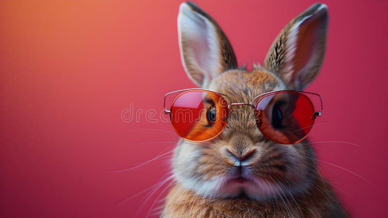 Cute Rabbit Wearing Sunglasses Photo Stock Illustration - Illustration ...