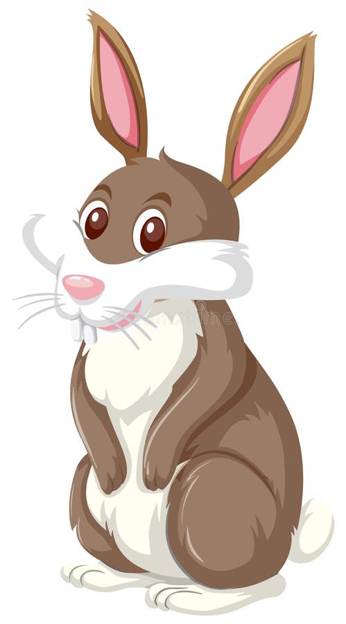 White Rabbit Cartoon Isolated on Transparent Background Stock Vector ...